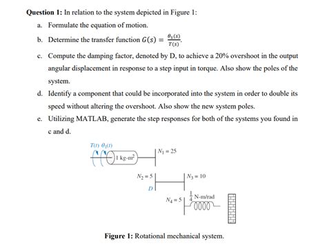 Solved Question 1 In Relation To The System Depicted In
