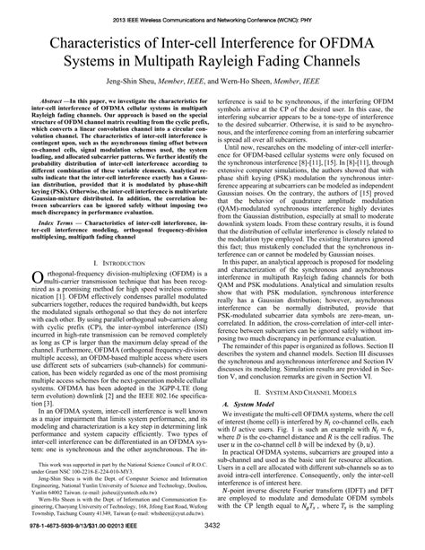 Pdf Characteristics Of Inter Cell Interference For Ofdma Systems In