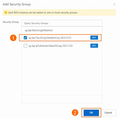 configure a security group rule for an apsaradb rds for sql server
