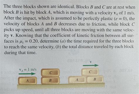 Solved The Three Blocks Shown Are Identical Blocks B And C