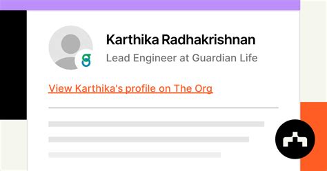 Karthika Radhakrishnan Lead Engineer At Guardian Life The Org