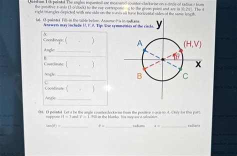 Solved Question 1 6 Points The Angles Requested Are
