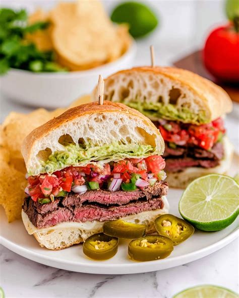 Mexican Steak Torta Sandwiches Vibrant Street Food Classic