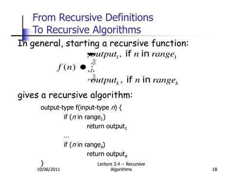 Ppt Recursive Algorithms In Computer Science Lecture 34 Overview