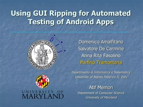 Ppt Using Gui Ripping For Automated Testing Of Android Apps