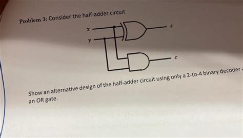 Solved Problem Consider The Half Adder Circuit Show An Chegg Com