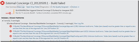 Tfs Build Error Index Zero Based Must Be Greater Than Or Equal To