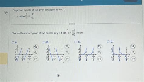 Graph Two Periods Of The Given Cotangent Studyx