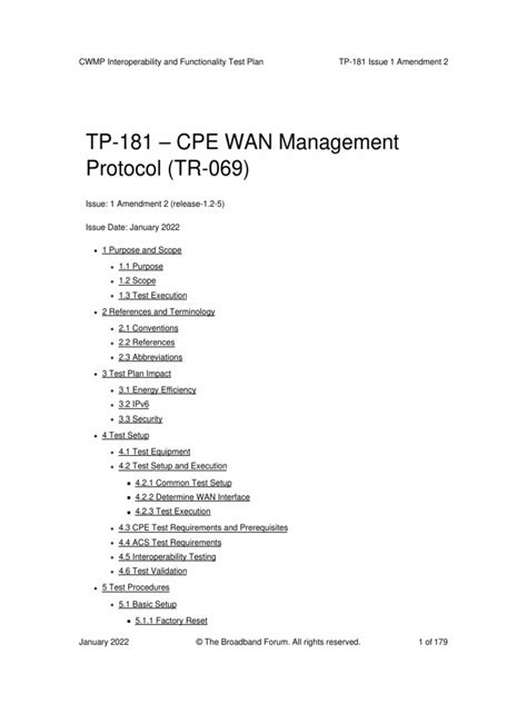 Tp 181 Cwmp Interoperability And Functionality Test Plan Pdf Wi Fi Computer Network