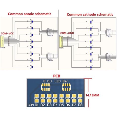 Bit LED Bar Module Indicator Display Blue Common Cathode V V