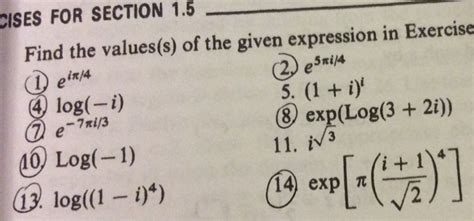 Solved Find The Values S Of The Given Expression In Chegg