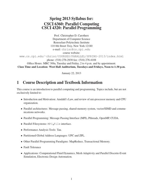 syllabus parallel computing pdf parallel computing message