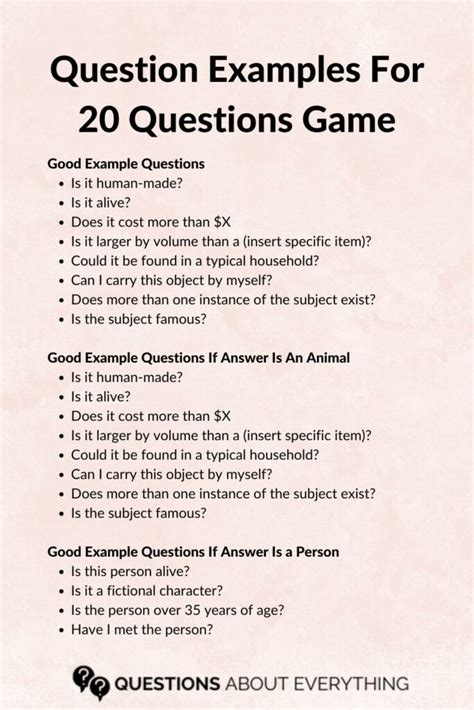 20 Questions Game For Friends
