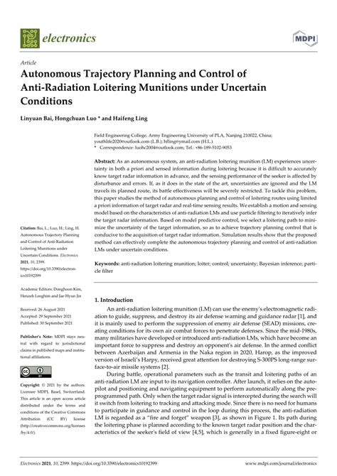 Pdf Autonomous Trajectory Planning And Control Of Anti Radiation