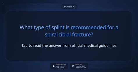 What Type Of Splint Is Recommended For A Spiral Tibial Fracture