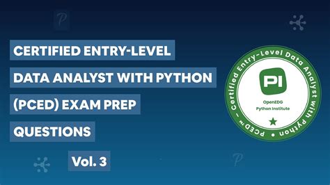 Certified Entry Level Data Analyst With Python Pced Practice Exam