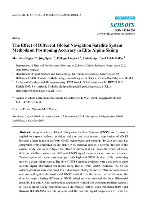 Pdf The Effect Of Different Global Navigation Satellite System Methods On Positioning Accuracy