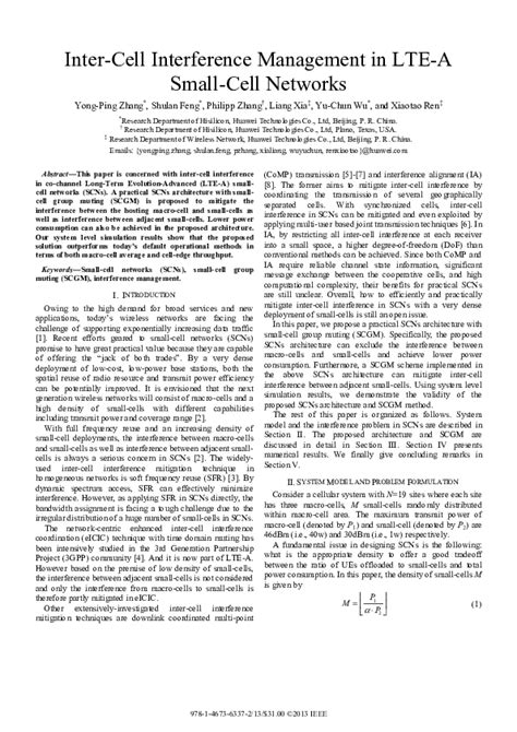 Pdf Inter Cell Interference Management In Lte A Small Cell Networks