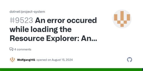 An Error Occured While Loading The Resource Explorer An Item With The Same Key Has Already Been