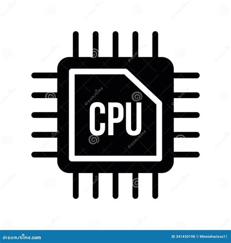 Cpu Vector Icon Isolated On White Background Stock Vector Illustration Of Circuit Concept