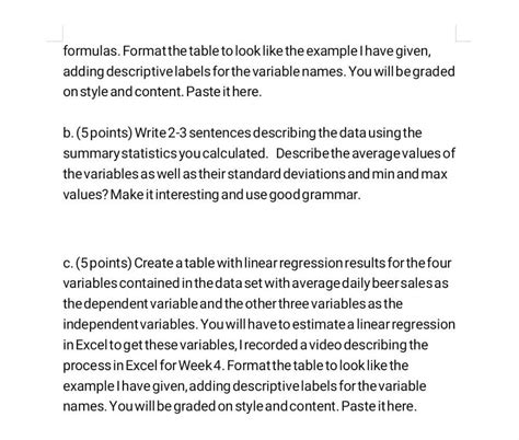 Excel Regression For This Question You Will Use Chegg