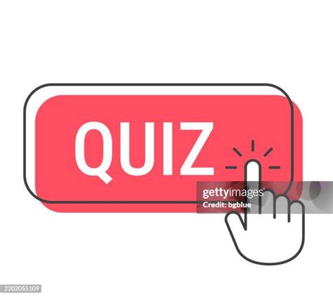 Quiz Click Button With Hand Cursor On White Background High Res Vector
