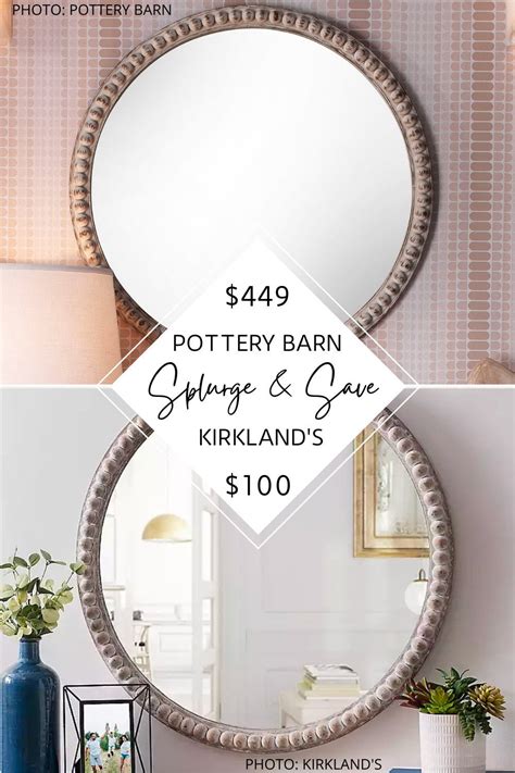 Pottery Barn Audrey Round Beaded Wood Frame Wall Mirror Dupe — Kendra