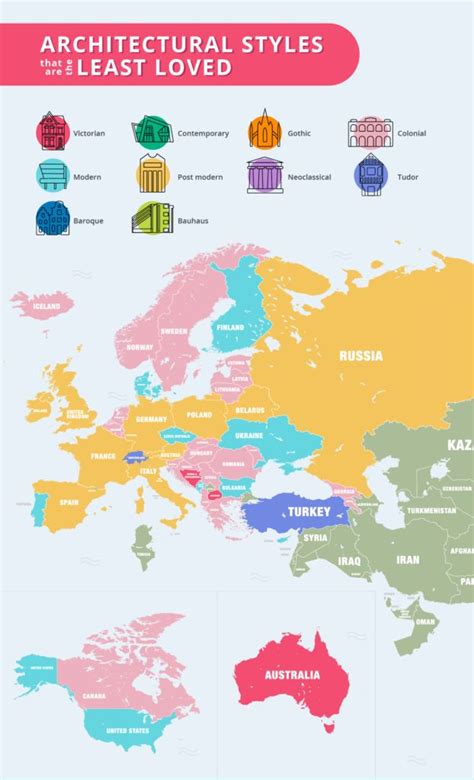 The Most Loved Architectural Styles Across The World Mapped Vivid Maps In 2022 Architecture