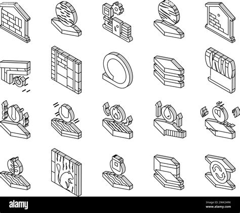 Mineral Wool Material Collection Isometric Icons Set Vector Stock Vector Image And Art Alamy