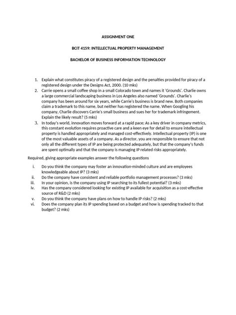 Assignment One 1 Pdf