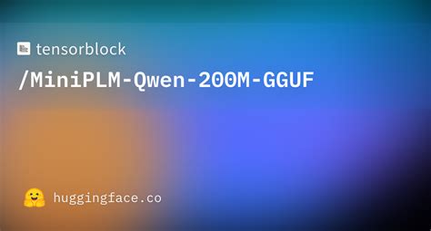 Tensorblock MiniPLM Qwen M GGUF Hugging Face