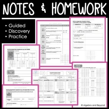 Quadratic Functions Unit Bundle Algebra Curriculum By Algebra And Beyond