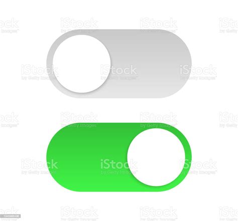 켜기 및 끄기 토글 스위치 슬라이더 버튼입니다 사용자 인터페이스를 위한 단추 토글입니다 최신 장치에 대한 버튼 모형 벡터 그림입니다 켰다 끄기에 대한 스톡 벡터 아트 및