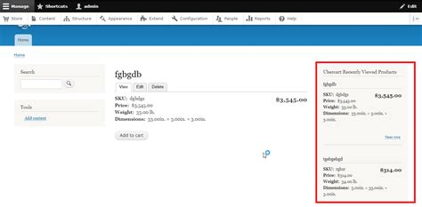 ubercart extras recently viewed products block