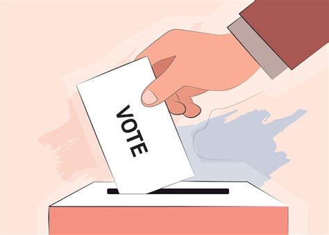 Premium Vector Hand Casting Vote With Ballot Box Voting Concept Vector Illustration