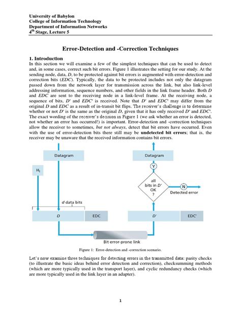Error Detection And Correction Techniques Pdf Error Detection And