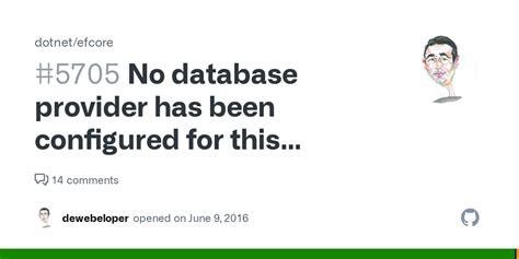no database provider has been configured for this dbcontext a provider