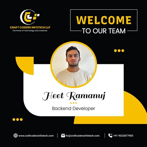 Craft Coders Infotech Llp On Linkedin Welcometotheteam Newhire