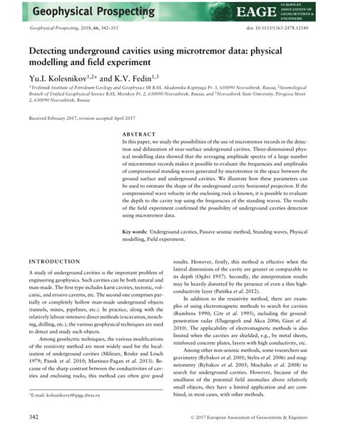 Pdf Detecting Underground Cavities Using Microtremor Data Physical Modelling And Field Experiment