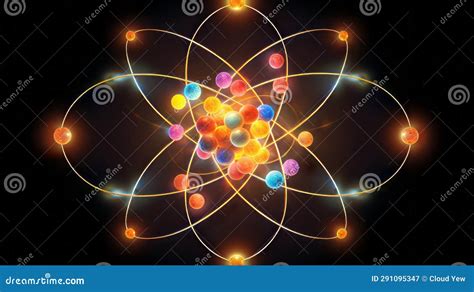 Atomic Model With Protons Neutrons And Electrons Stock Illustration Illustration Of Proton