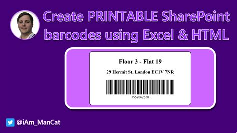 create printable sharepoint barcodes using excel iam mancat blog