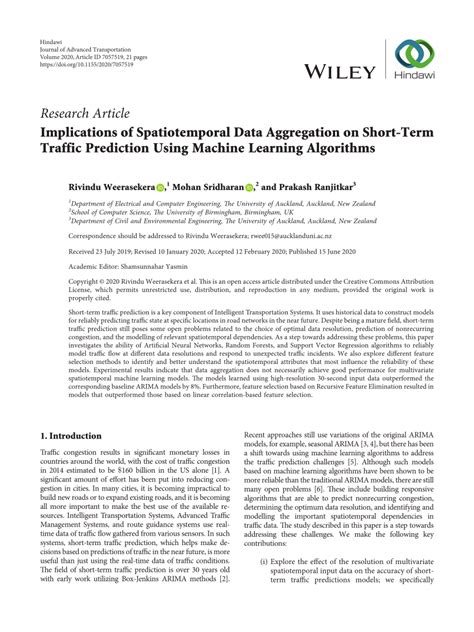 Pdf Implications Of Spatiotemporal Data Aggregation On Short Term