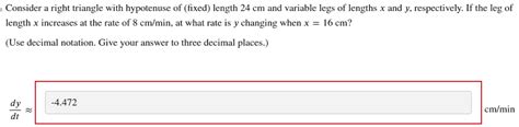 Solved Consider A Right Triangle With Hypotenuse Of Fixed Chegg