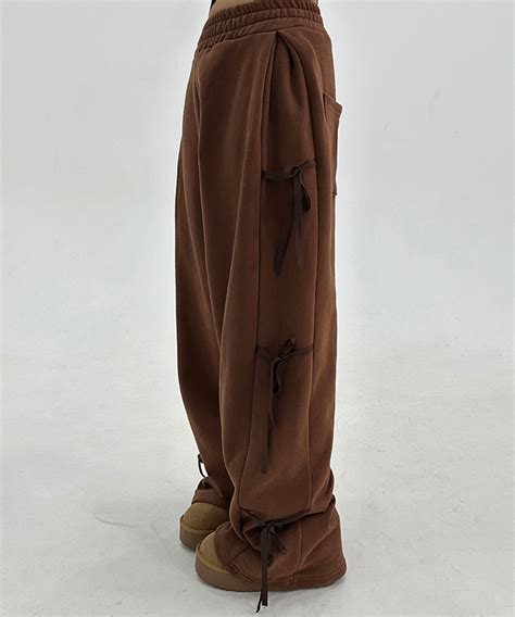 기모선택10color♥양기모♥ 리본 포인트 사이드 핀턱 뒷포켓 와이드트레이닝 팬츠 기모바지 기모팬츠 리본바지 쭈리팬츠 와이드바지 롱팬츠 와이드팬츠 벌룬바지 벌룬팬츠