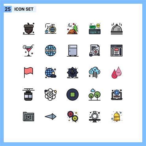 Universal Icon Symbols Group Of 25 Modern Filled Line Flat Colors Of Celebration Keyboard