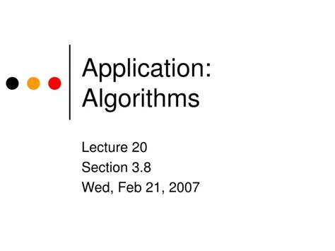 Ppt Application Algorithms Powerpoint Presentation Free Download Id150192