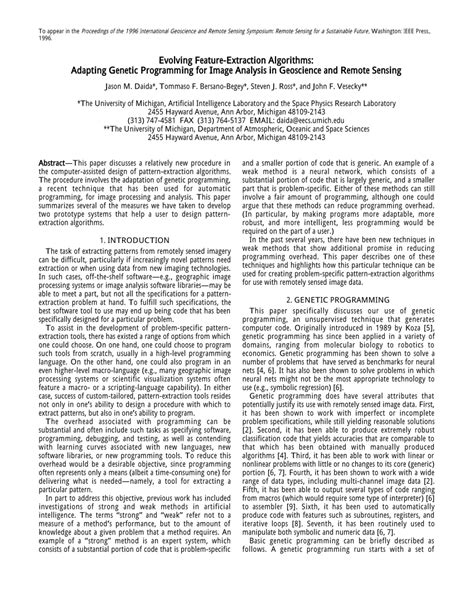pdf evolving feature extraction algorithms adapting genetic