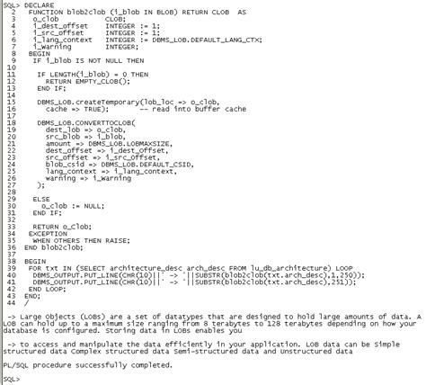 Convert Oracle BLOB Data To CLOB