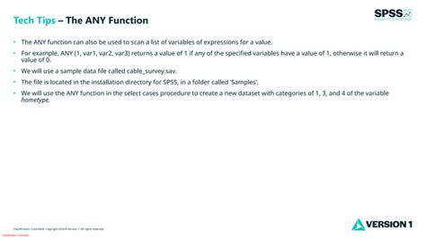 Spss Statistics The Any Function Pptx