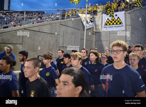Future Sailors And Future Military Members Prepare To March To The Middle Of The Soccer Field To